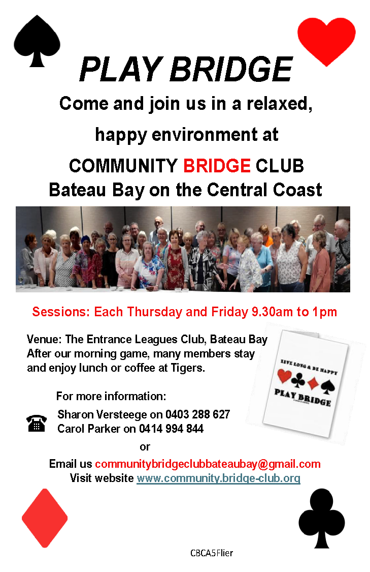 Welcome to Community Bridge Club Bateau Bay, Central Coast | Community ...